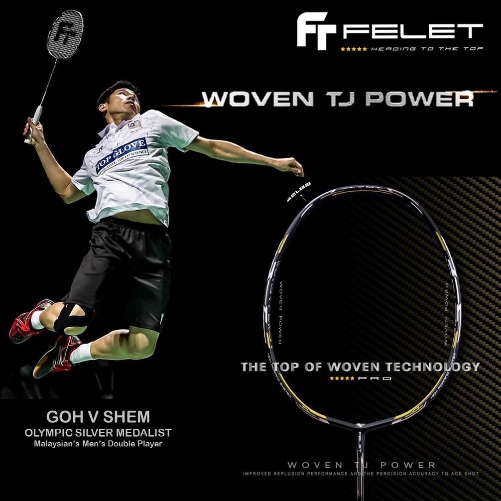 FELET BADMINTON RACKET WOVEN TJ POWER (100% Original) | Shopee Malaysia