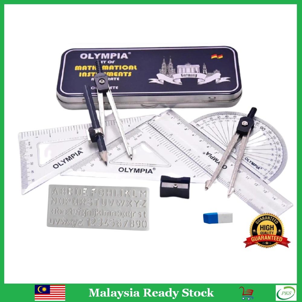 Olympia Mathematical Instruments Geometry set Jangka Lukis Compass ...