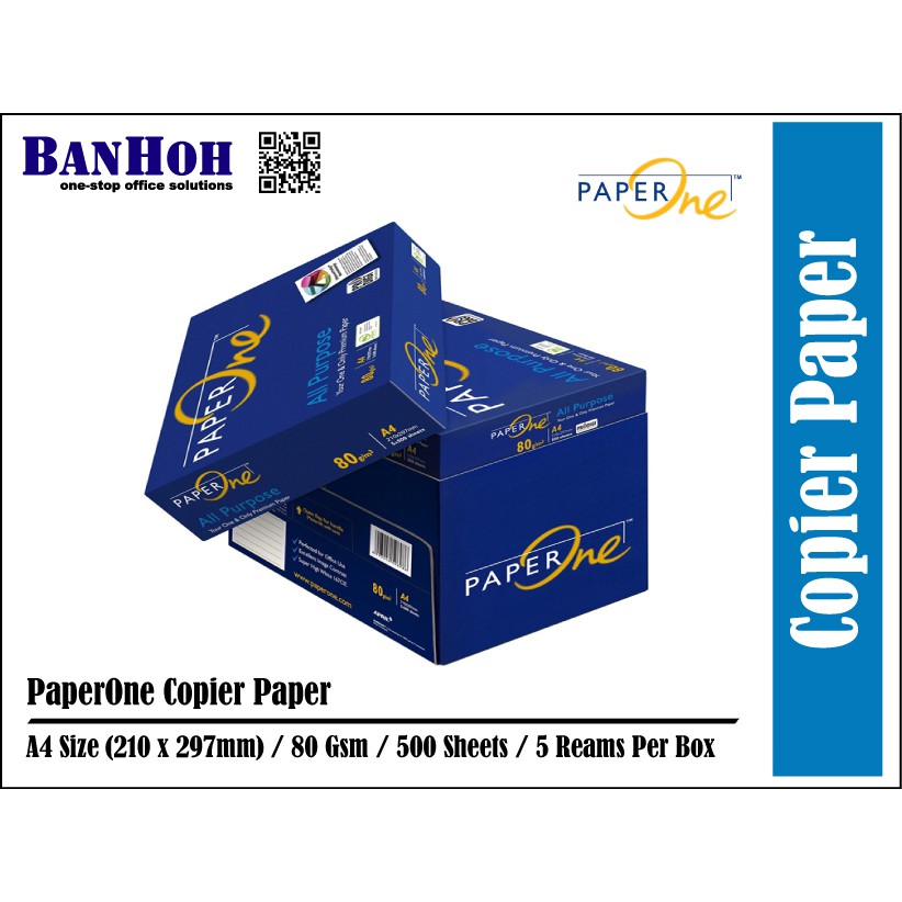 Paper One A4 Paper 80Gsm Copier Paper 500 s 5 Reams Box Shopee Malaysia