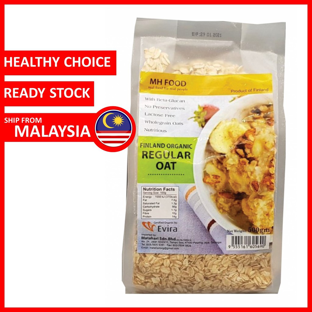 Oat Rolled Oat Regular Organic MH FOOD | Shopee Malaysia
