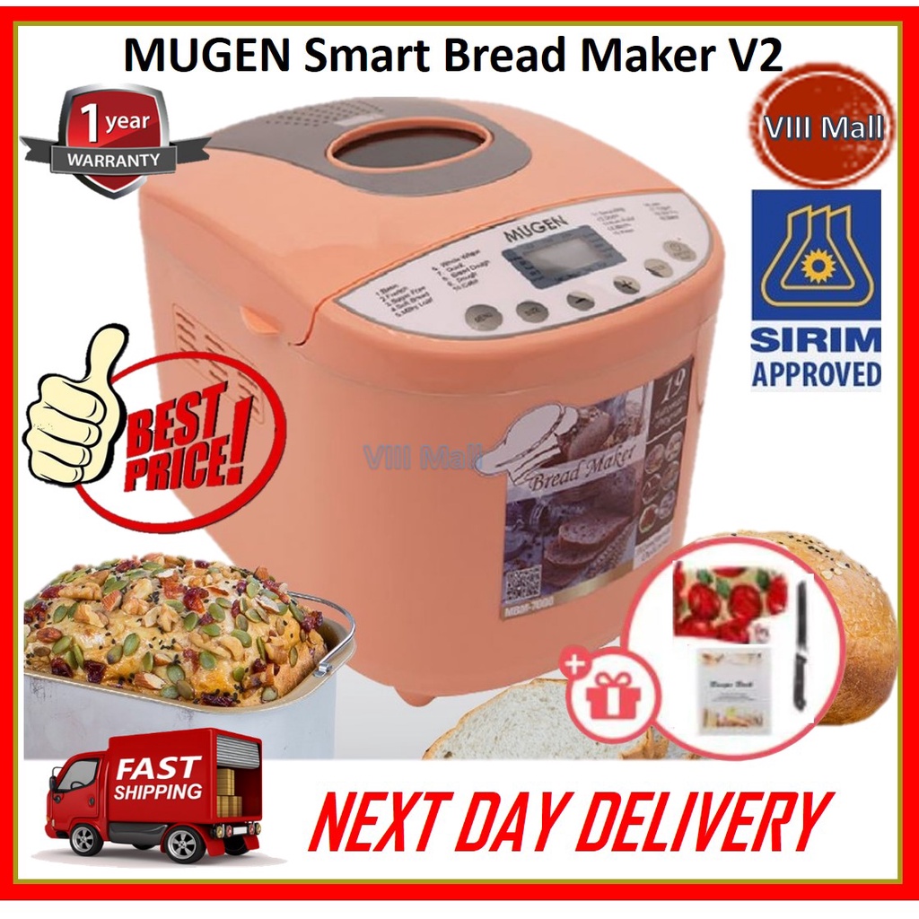 MUGEN Smart Bread Maker V2 MBM-7000 New Version Non-stick (With Free ...