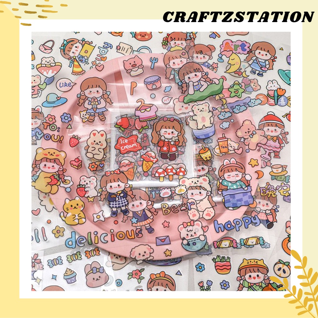25 Sheets Cute Stickers Waterproof Sticker Journal PET Stickers Cartoon ...