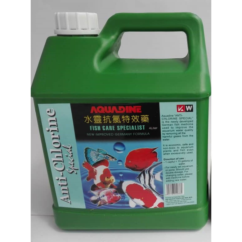 Aquadine Anti Chlorine for Aquarium Fish 4Litre | Shopee Malaysia