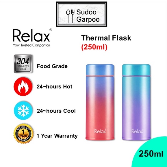 RELAX 250ml Thermal Flask SUS304 Stainless Steel Ultra Light/ Termos ...