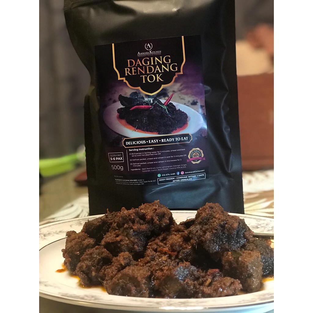 [PREMIUM 500GM] HEAT & EAT RENDANG DAGING TOK - AMMARA KITCHEN | Shopee ...
