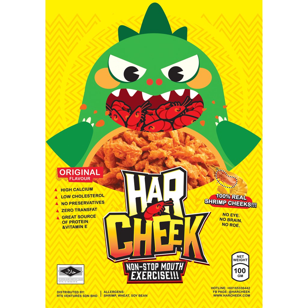 Har Cheek - Shrimp Cheek Snacks (Original) WITHOUT Ziplock Bag | Shopee ...