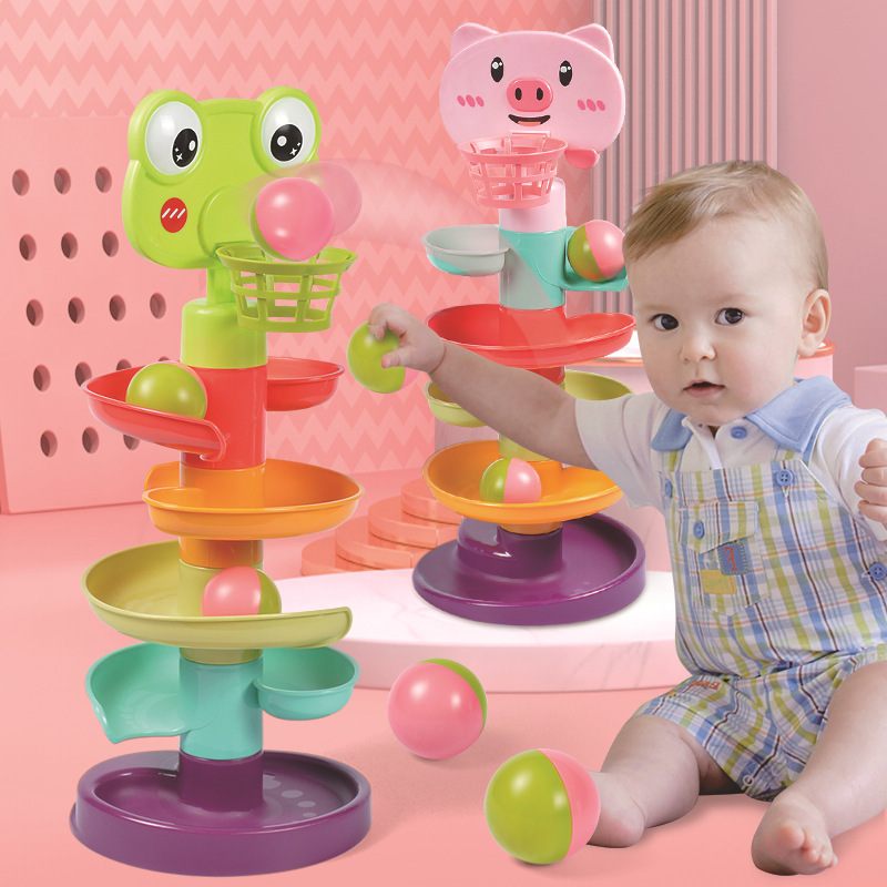 [1-3 years old] baby multi-layer shooting track ball｜rolling ball slide ...