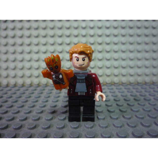 Custom Lego Marvel Super Heroes - Star Lord w/Baby Groot Mini Figure ...