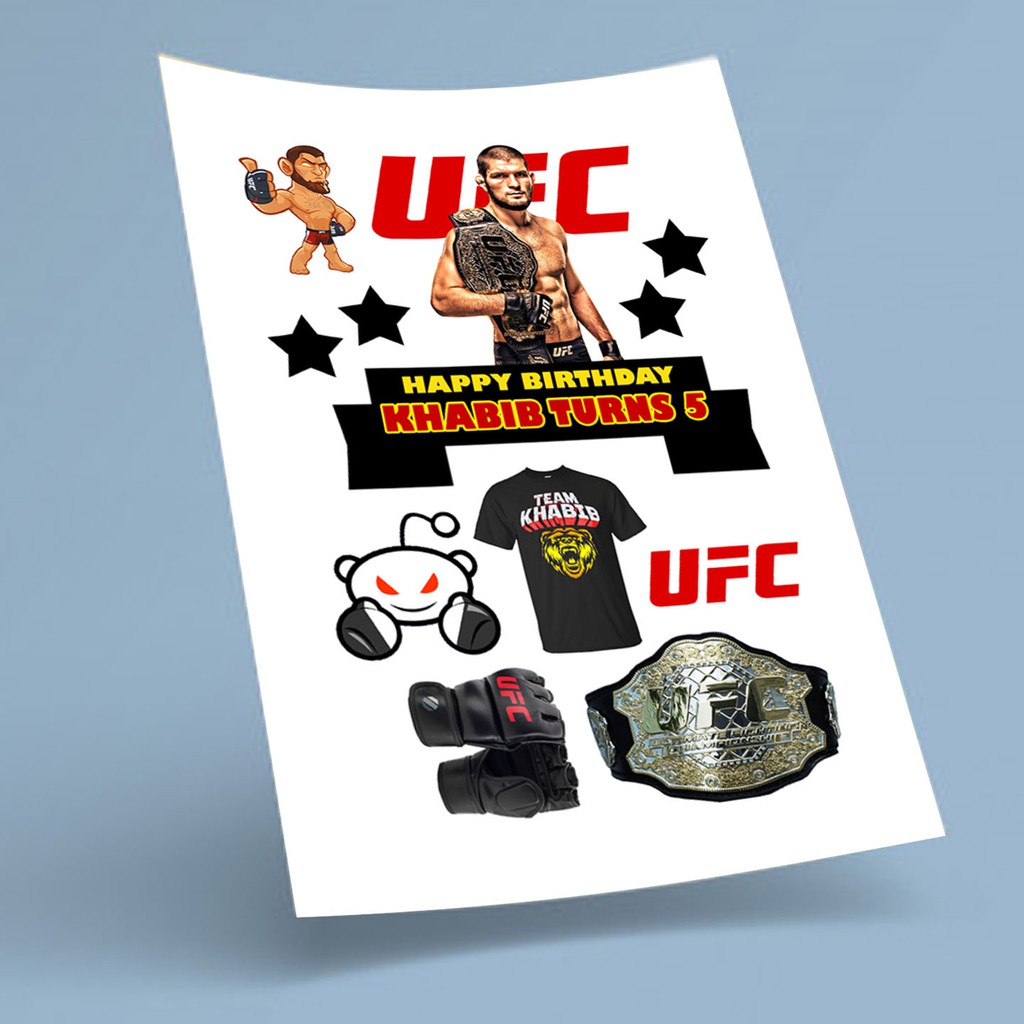 UFC KHABIB CUSTOM NAME & AGE [JPEG FORMAT/FILE] [CAKE TOPPER] [PRINT ...