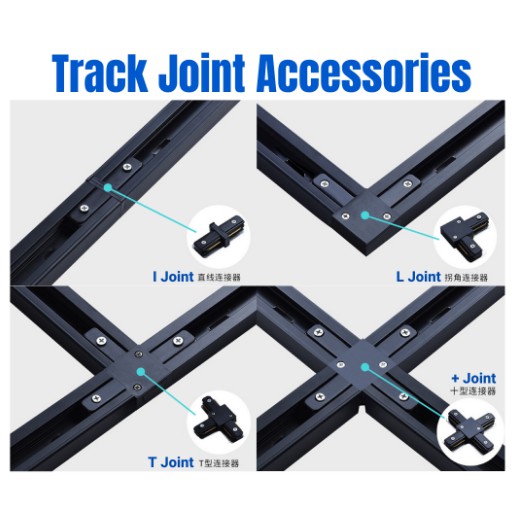 Track Rail Joint for Track Light/ White / Black | Shopee Malaysia