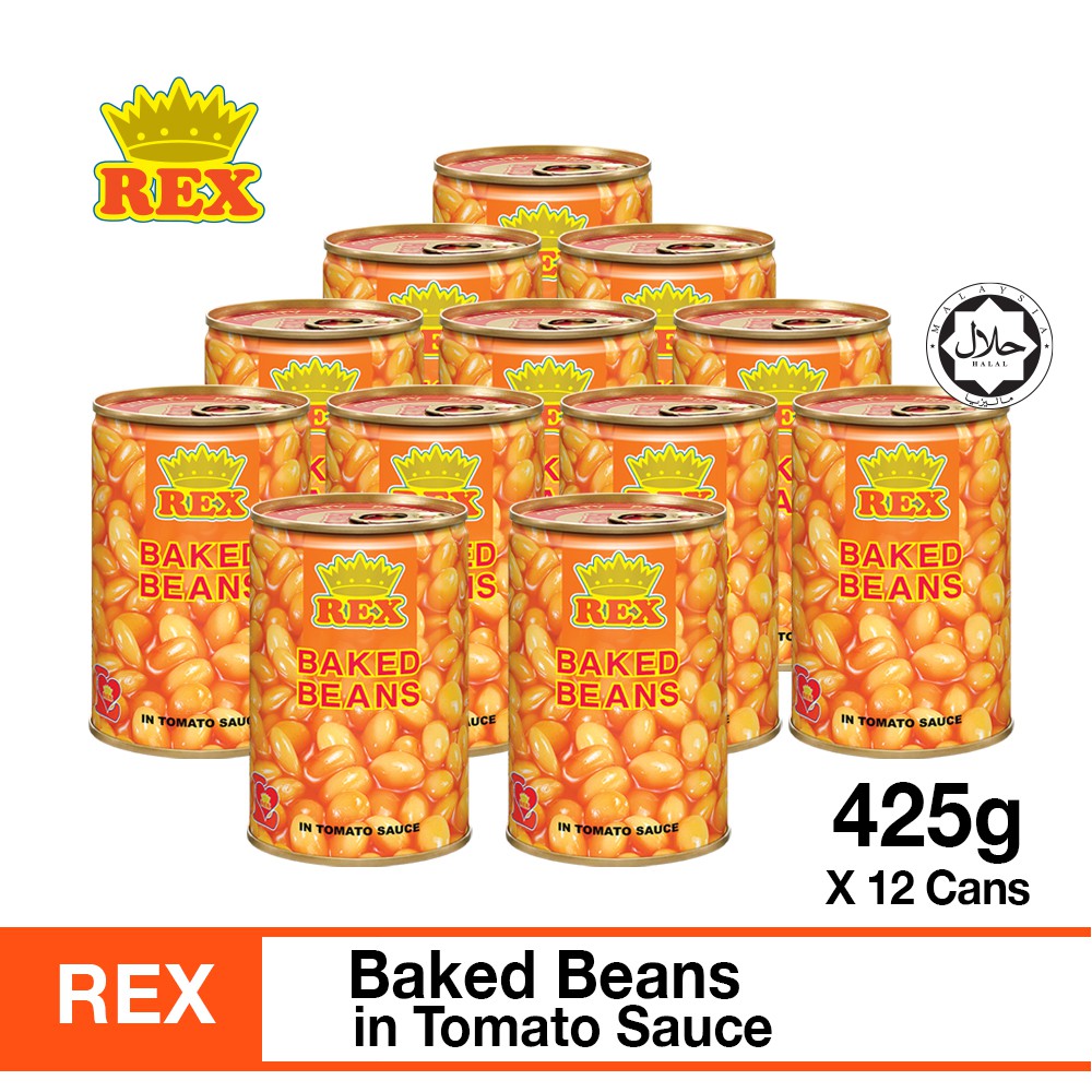 Rex Baked Beans in Tomato Sauce (425g x 12) | Shopee Malaysia