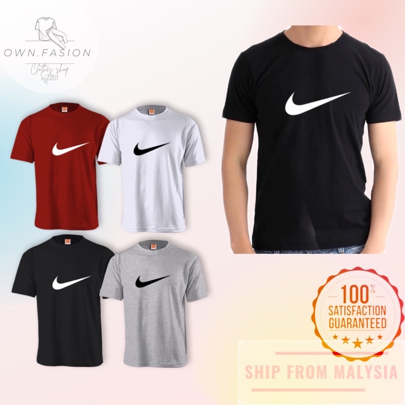Round Neck sport NIKE T-shirt girl boy short sleeve(Unisex);Baju sukan ...