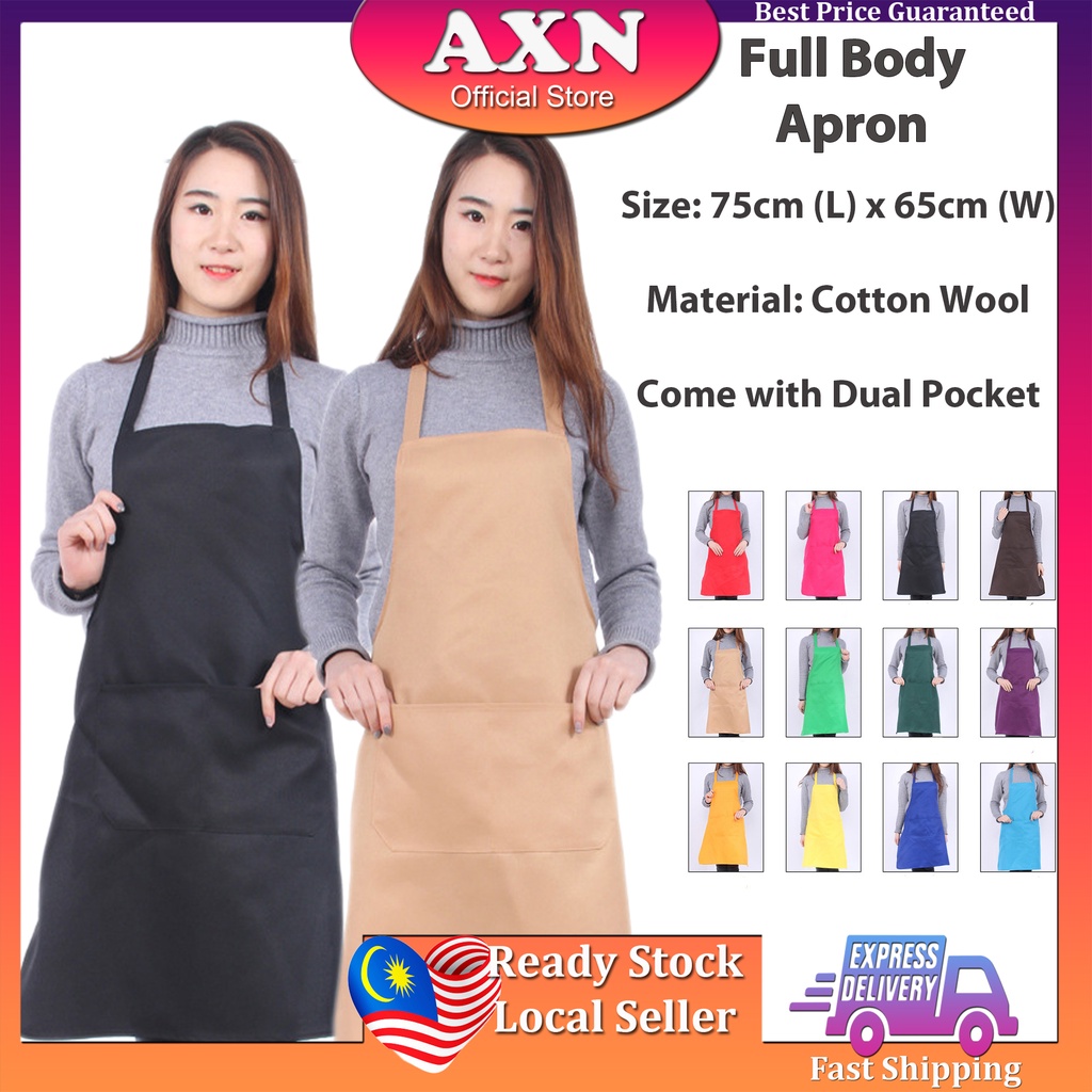 {Ready Stock} AXN Hang Neck Apron Overall Apron Murah Apron Dapur ...