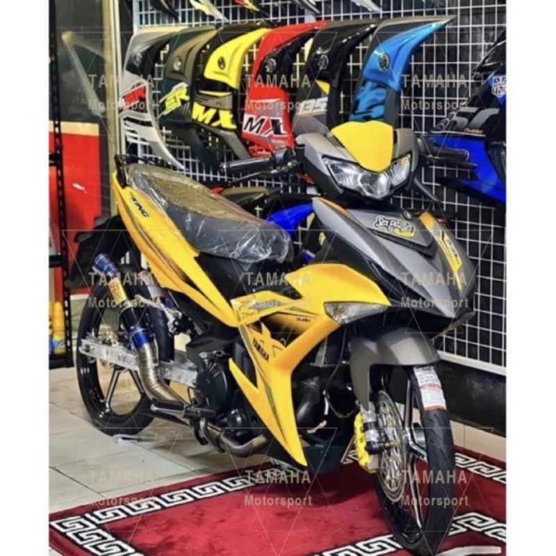 Yamaha Y15 Y15zr V1 V2 Mx King Yellow grey cover set free emblem(×4 ...