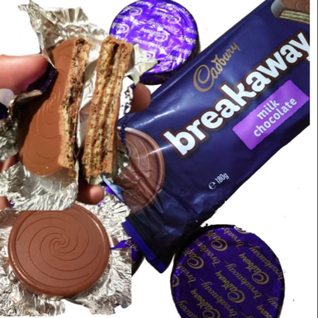 Cadbury Breakaway Milk Chocolate Biscuit 6"s individually wrap 180g ...