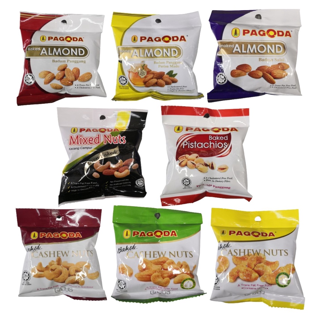 Pagoda Almond / Mixed Nuts / Pistachios / Cashew Nuts 20g | Shopee Malaysia
