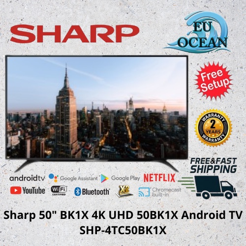 Sharp 50" BK1X 4K UHD 50BK1X Android TV SHP-4TC50BK1X | Shopee Malaysia