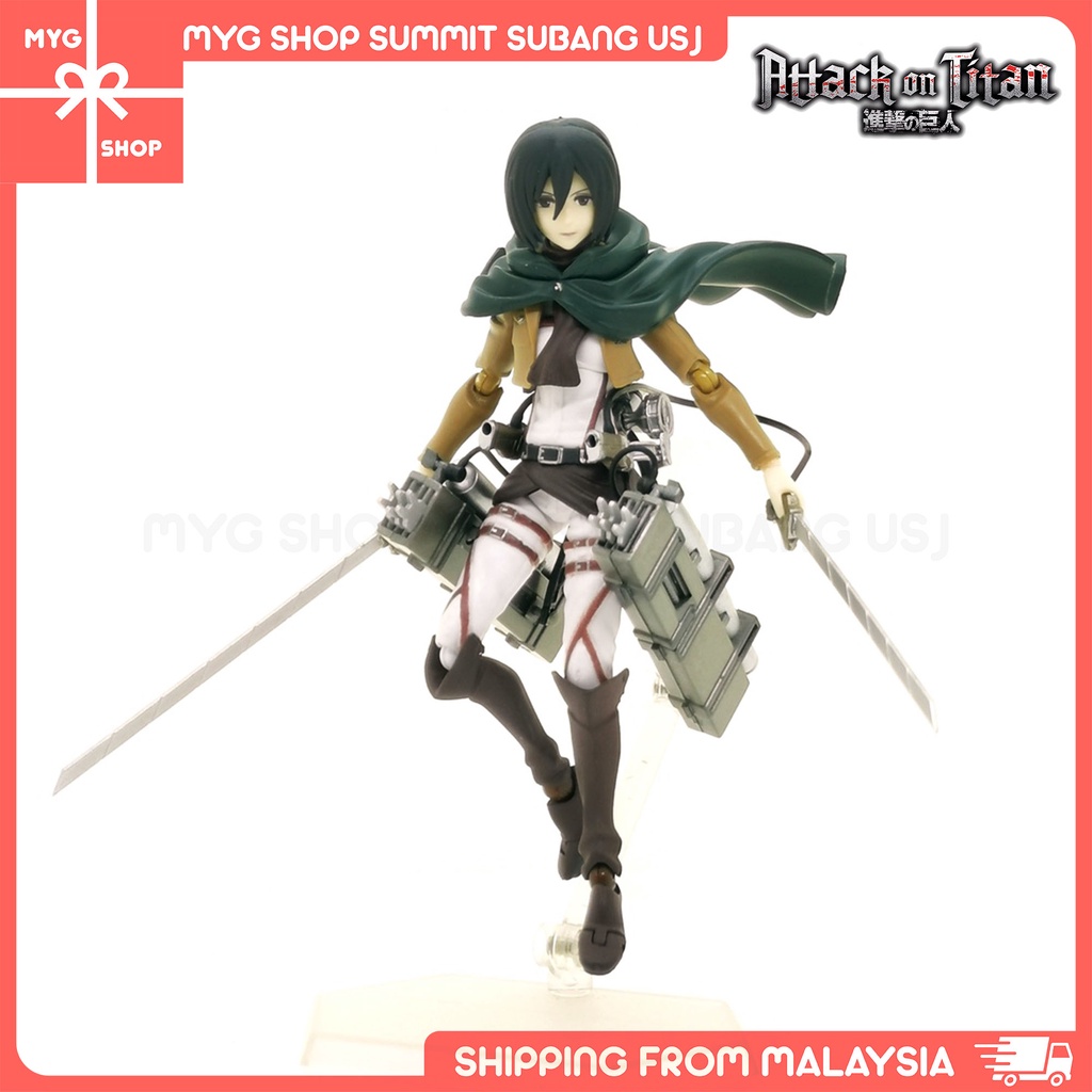 [OEM] AOT Mikasa Ackerman Anime 14cm Figma 203 Attack On Titan Action ...