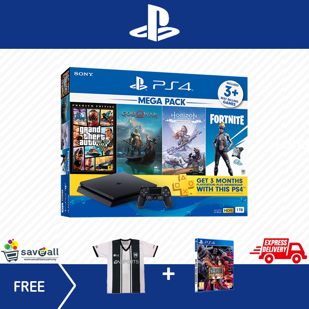 PS4 MEGA PACK 2 1TB / PS4 Slim 1TB MEGA PACK 2 & One Piece BUNDLE (Sony ...