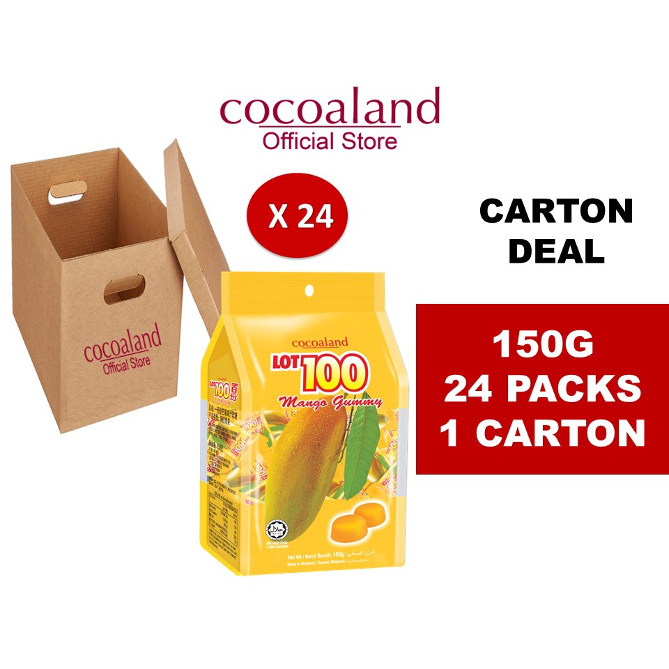 Lot 100 Fruit Gummy Mango (150g x 24 packs) | Shopee Malaysia