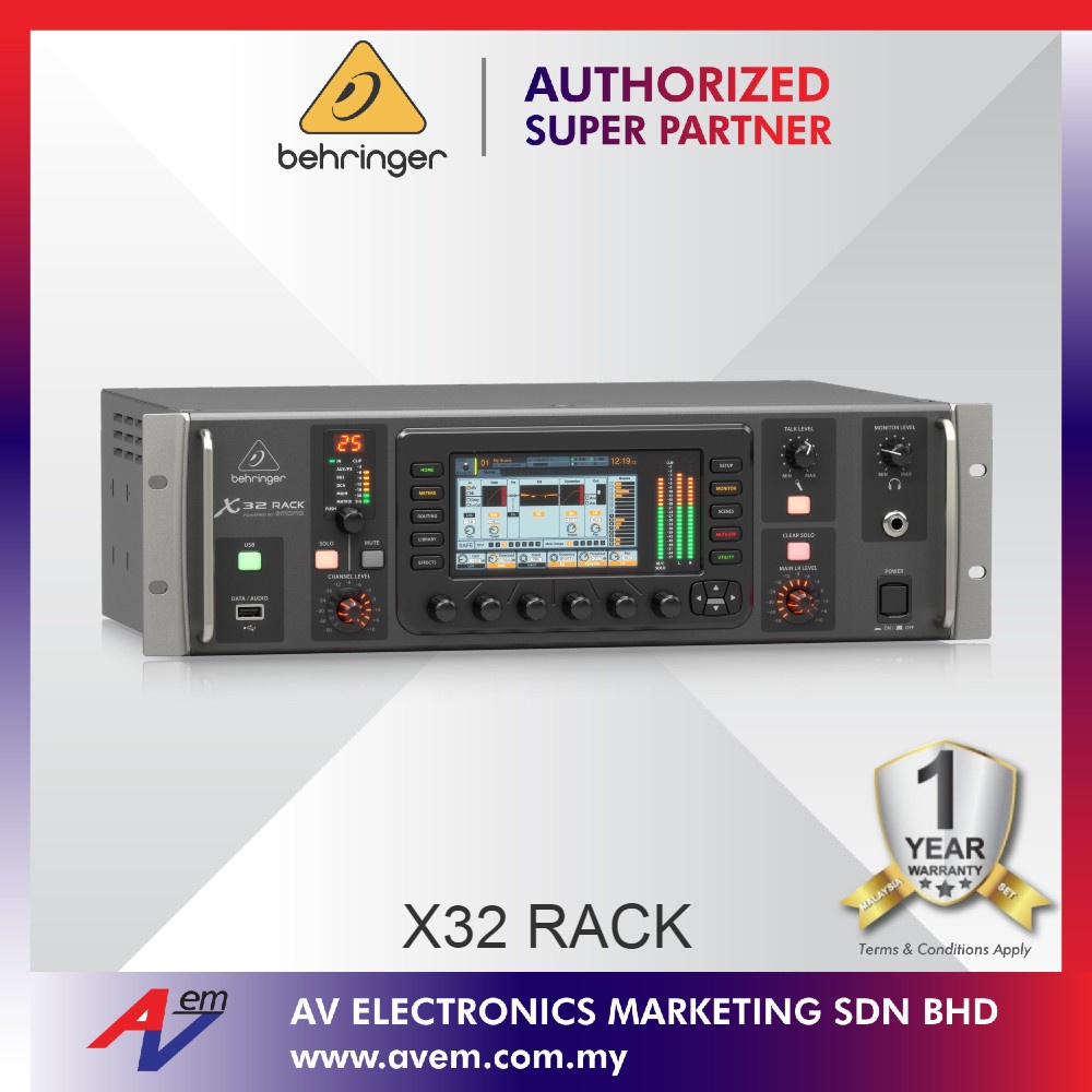 BEHRINGER X32 RACK 40-Input, 25-Bus Digital Rack Mixer with 16 ...