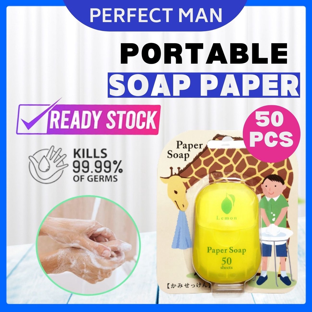 (50PCS) Portable Hand Soap Paper Fragance Sabun Kertas Cuci Tangan ...