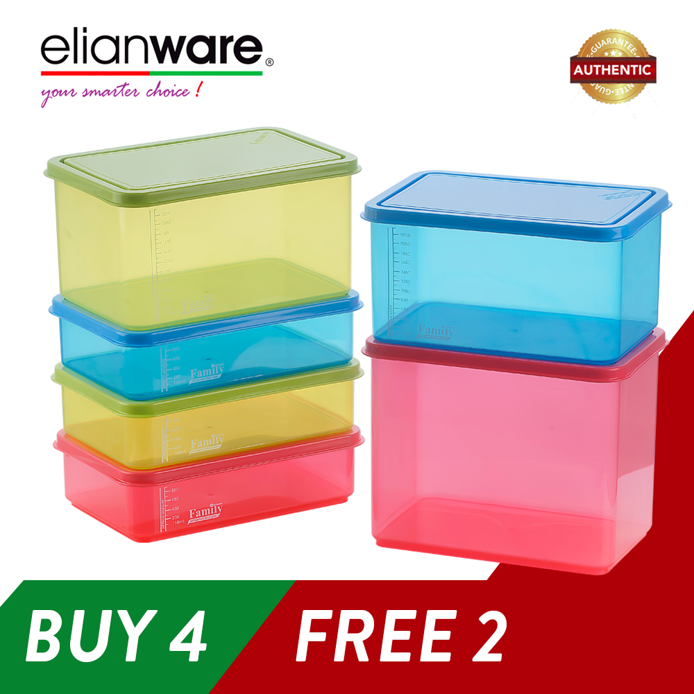 Elianware (BUY 4 FREE 2) BPA FREE Food Containers Family Set | Shopee ...