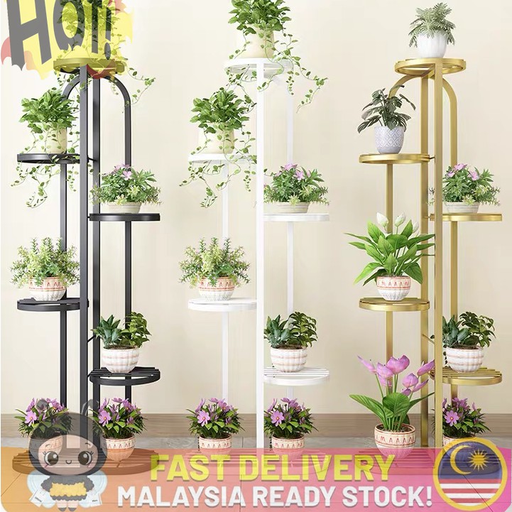 Rak pasu bunga bertingkat besi iron flower pot shelf rack rak pasu ...