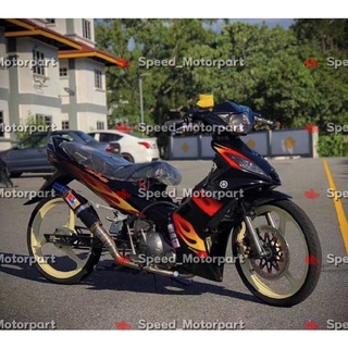 Coverset Bodyset Yamaha LC LC135 V1 Hitam Api Merah Original Hong Leong ...