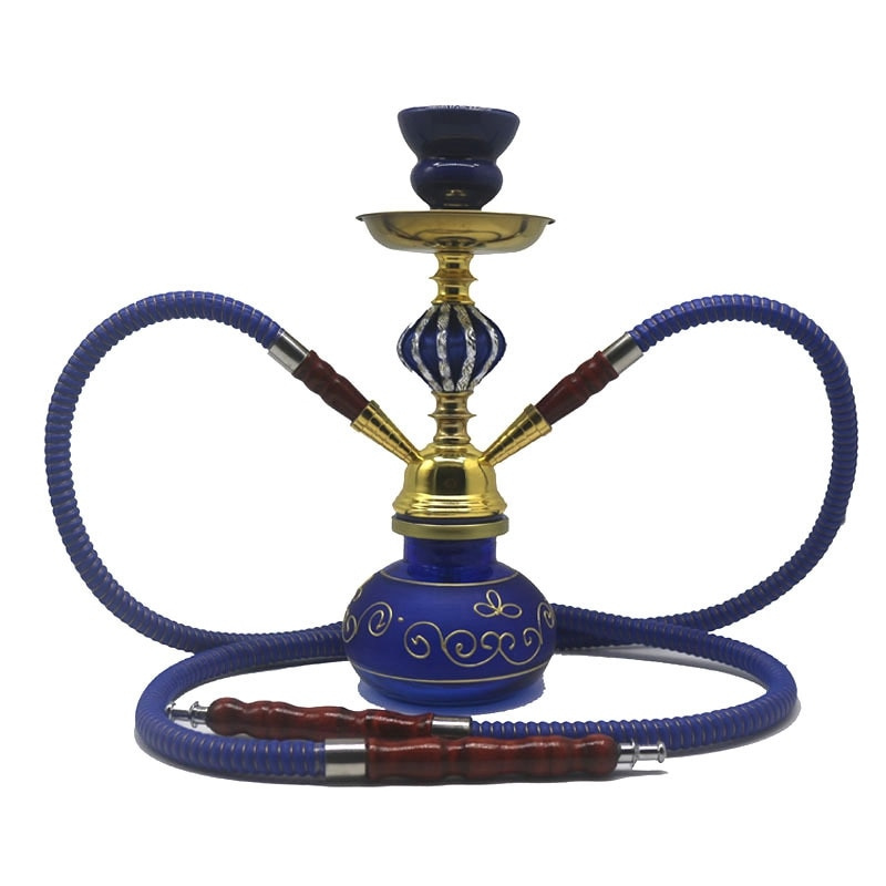 Hookah pot Conventional Hookah with 2 Hose Glass Base Flask Shisha ...