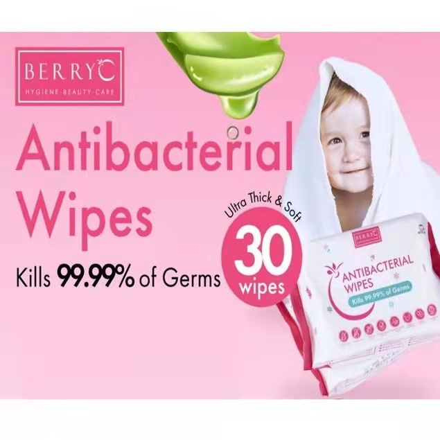 BerryC Antibacterial Wipes ( Kill 99.99% Germs Lab Tested ) | Shopee ...