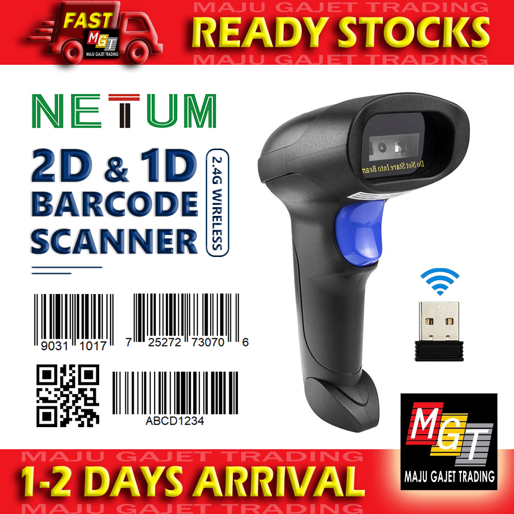 NETUM Barcode Scanner 2D Wireless QR Code Scan CCD Screen Scanning POS ...