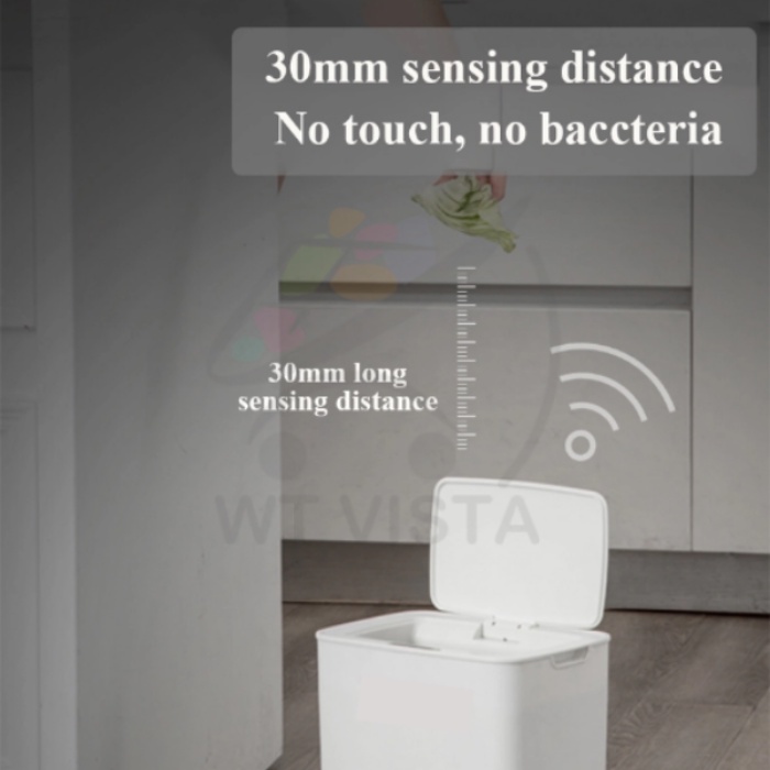 Smart Motion Sensor Dustbin 14L Rechargeable Automatic Induction Auto Open Dustbin Tong Sampah ...