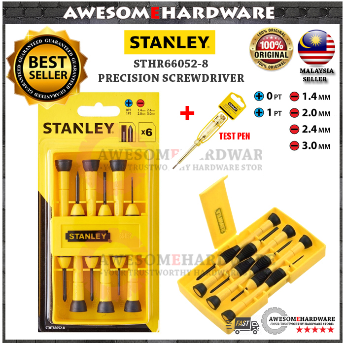 (COMBO TEST PEN) STANLEY STHT66052-8 PRECISION MINI SCREWDRIVER SET ...