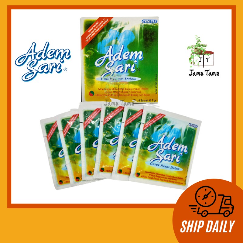 ADEM SARI UNTUK PANAS DALAM 100% ORIGINAL PACKING INDONESIA 6 SACHETS ...