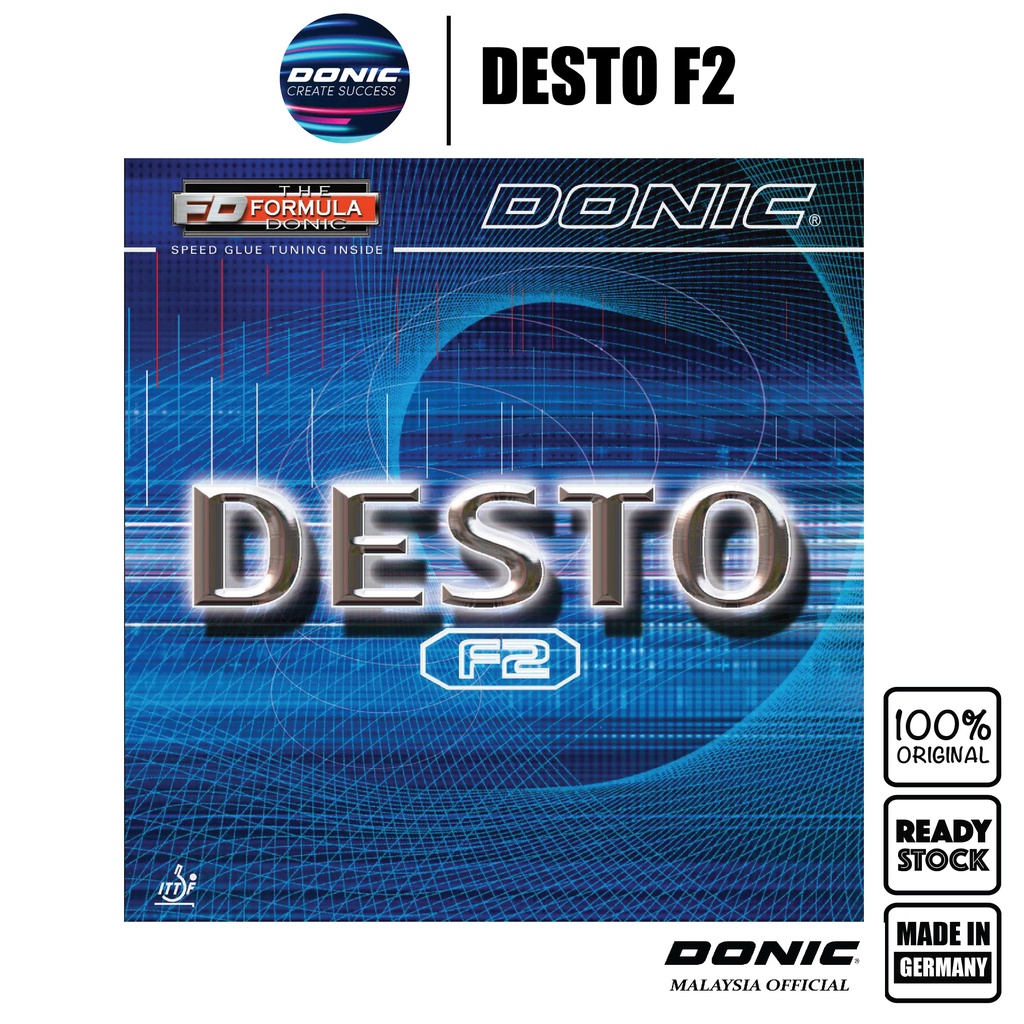 Donic Desto F2 Dynamics Great Feel Table Tennis Rubber | Shopee Malaysia