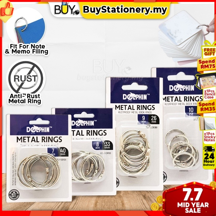 Dolphin Metal Ring File Holder Book Card Ring Paper Holder Document ...