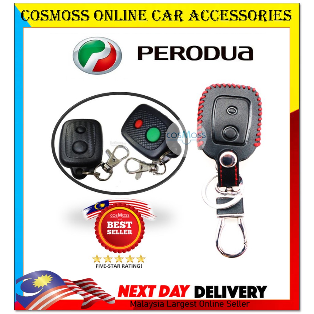 PERODUA AXIA ALZA MYVI VIVA Key Start Remote Leather Car Key Cover Case ...