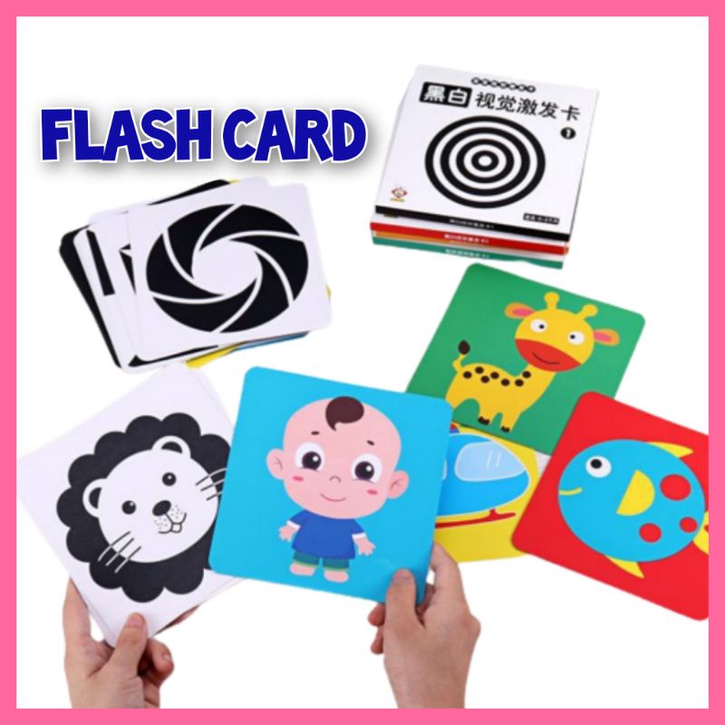 Baby Flash Card High Contrast Visual Stimulation early Learning Newborn ...