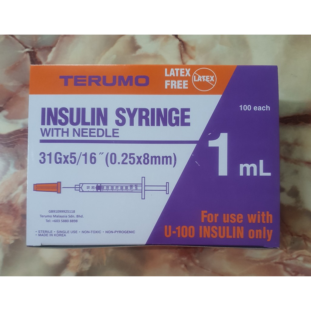 Terumo Insulin Syringe, 1ml With 31g x 5/16" Needle | Shopee Malaysia