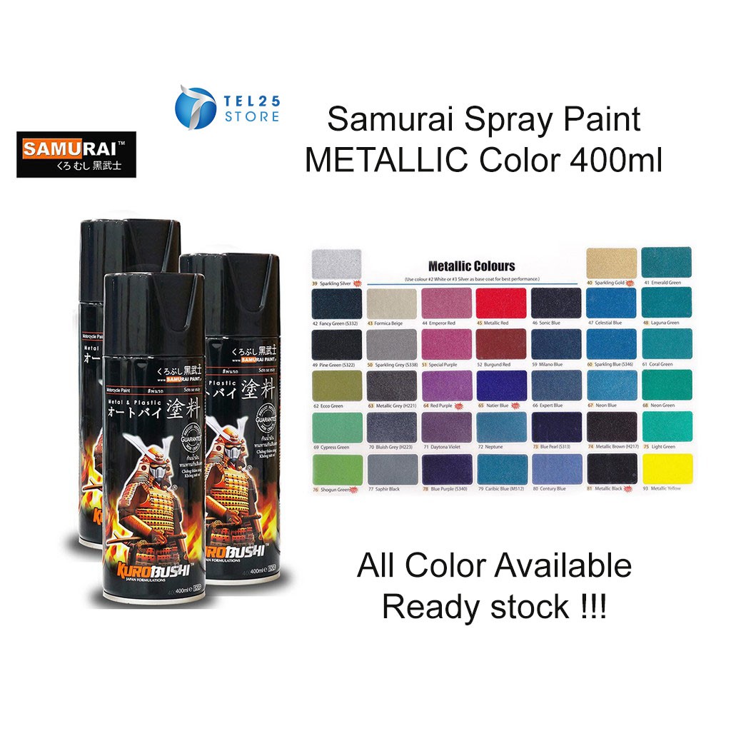 [ 1 UNIT ] Part 1 Samurai Spray Paint METALLIC Color 400ml part 1 ...