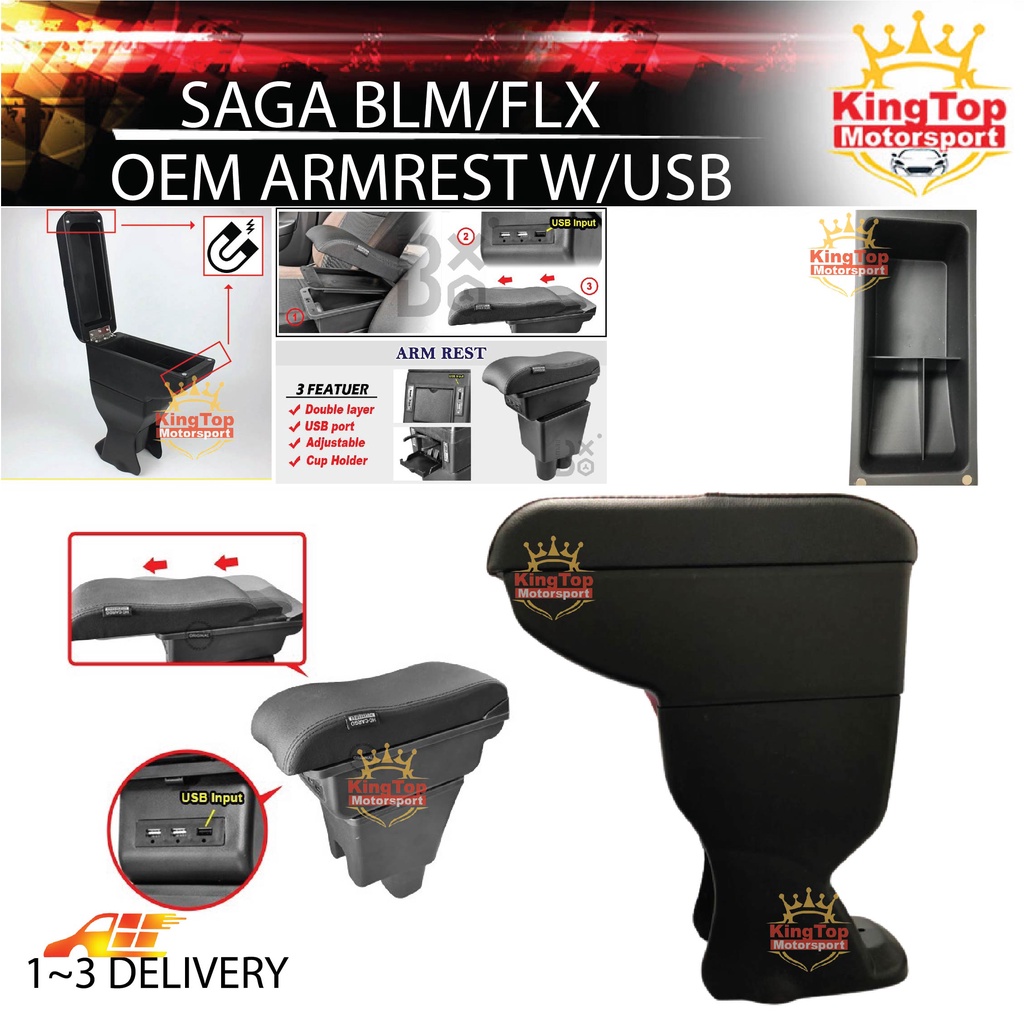 Proton SAGA BLM/FLX HC Cargo Premium USB LED Indicator Double Layer Arm ...