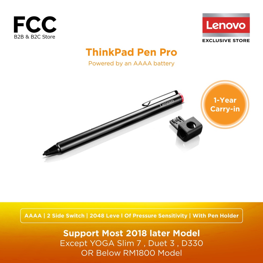 Lenovo ThinkPad Pen Pro 2048 Pressure sensitivity Active Pen | Shopee ...