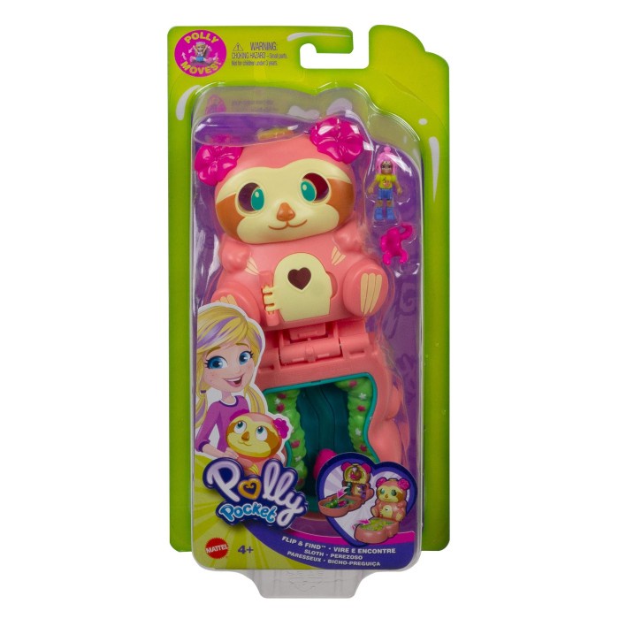 Polly Pocket Flip & Find Sloth Compact Toy mini Figure Set | Shopee ...