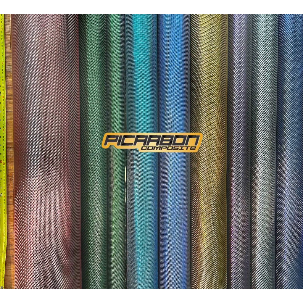 Picarbon Kain Reflek Carbon FIber Fabric Merah Biru Hijau Silver Gold ...