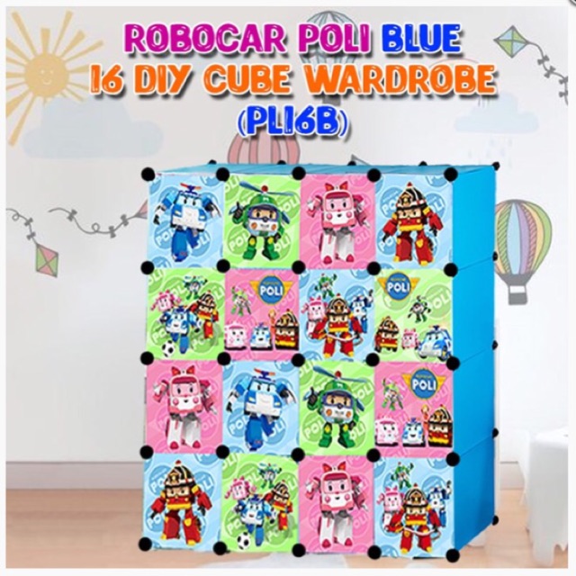 RoboCar Poli Blue 16C DIY Cube Wardrobe (PL16B) | Shopee Malaysia