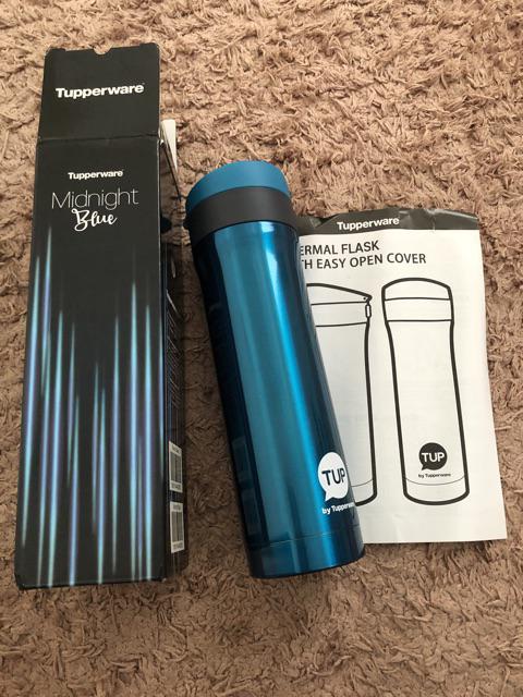 Tupperware Metallic Thermal Flask (1) 420ml Blue/Silver | Shopee Malaysia
