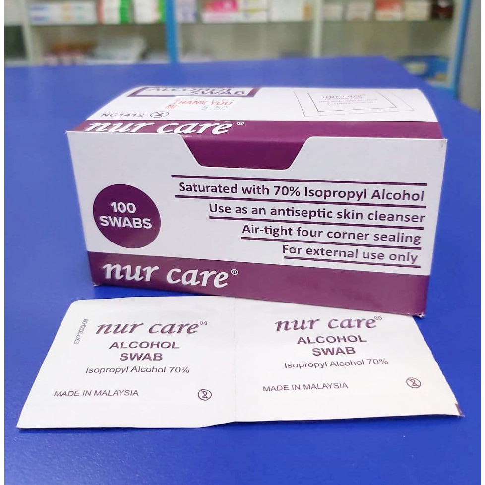 NUR CARE ALCOHOL SWAB 100pcs | Shopee Malaysia