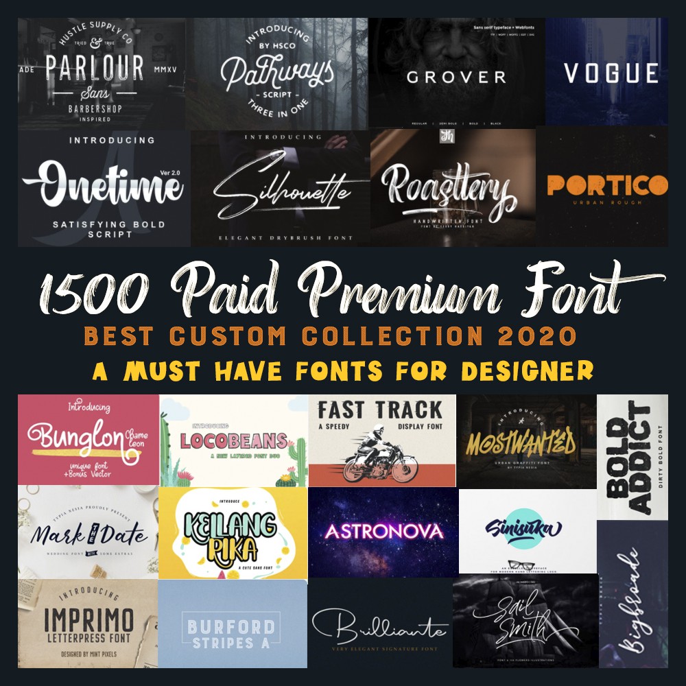 3000 Premium Paid Fonts Custom Collection | Designer Edition | Shopee ...