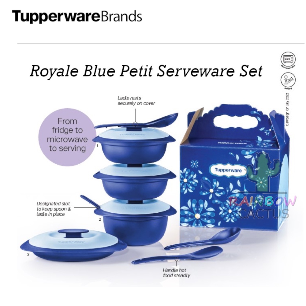 Tupperware - Royale Blue Petit Serveware Set | Shopee Malaysia